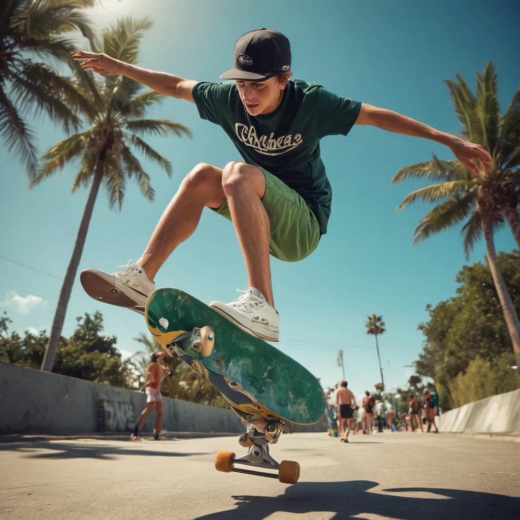 Men's Green Board Shorts in Skate Culture
